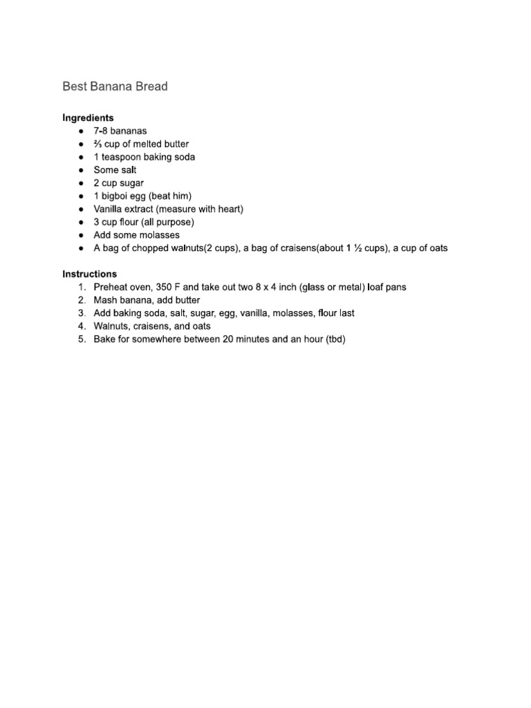 Banana Bread | PDF