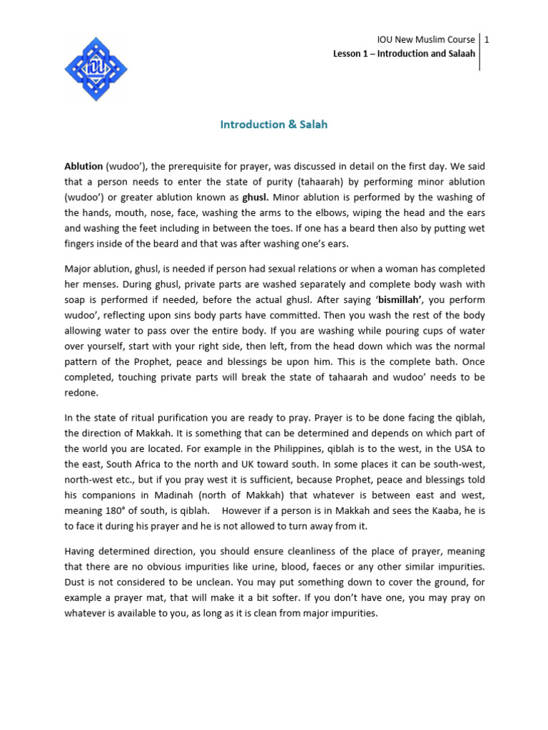 Lesson 1_Introduction and Salah | PDF Lesson 1_Introduction and Salah | PDF
