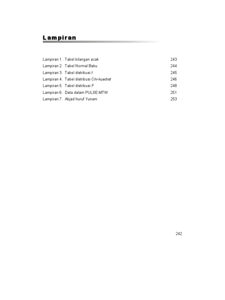 Tabel Metode Statistika | PDF