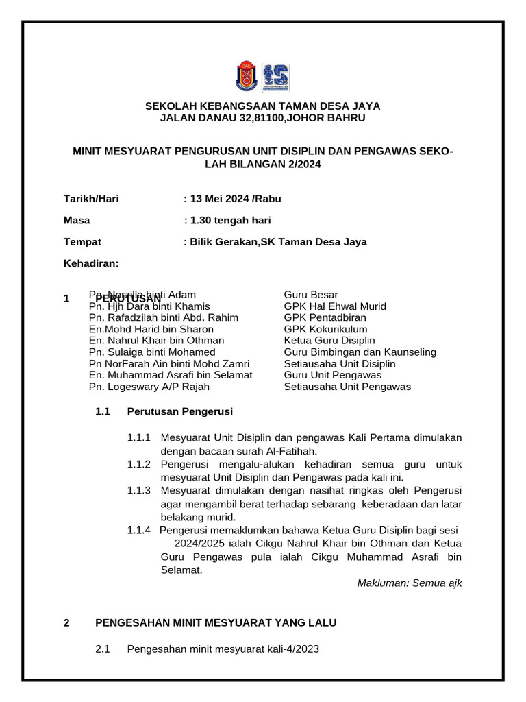 Minit Mesy Bil 1 Disp Sdeja | PDF