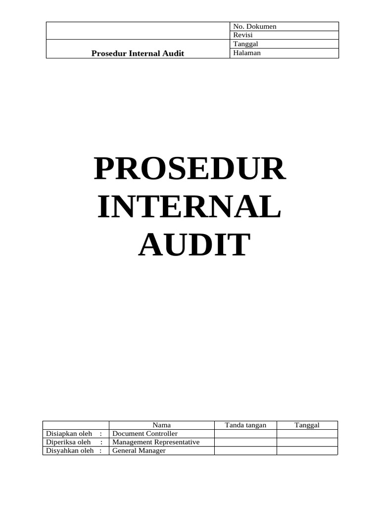 4. SOP-audit internal | PDF