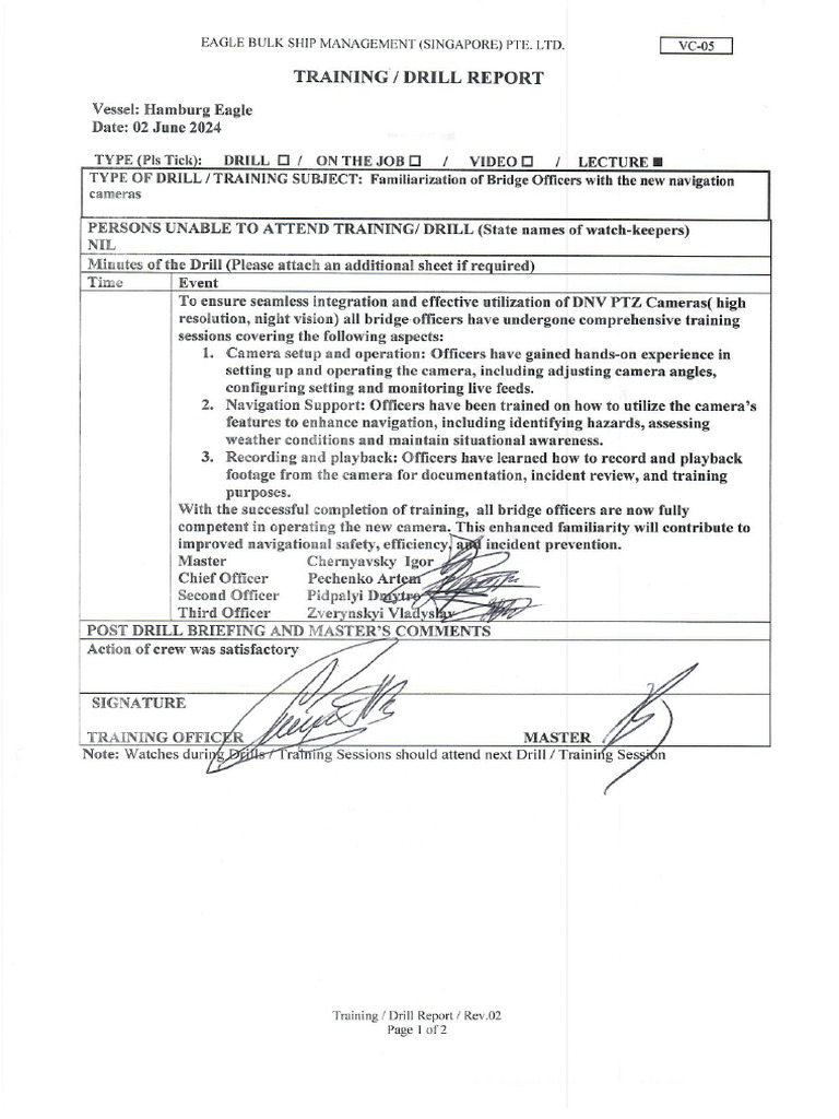 CCTV Training Report | PDF