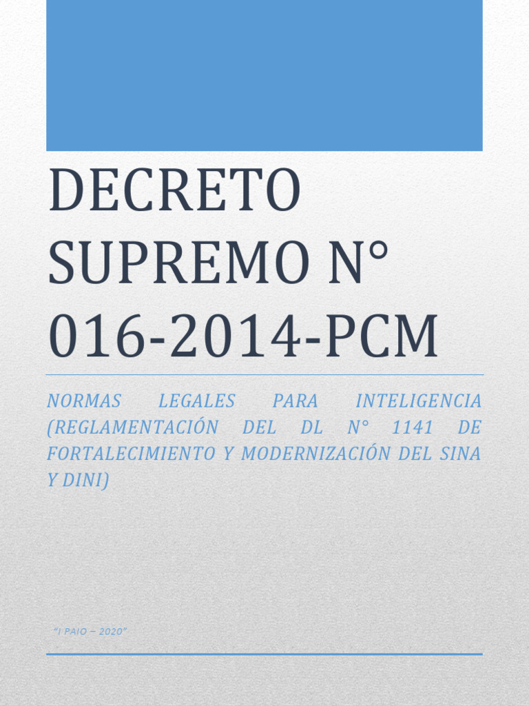 1.b DS 016-2014 REGLAMENTO DEL DL 1141 | PDF