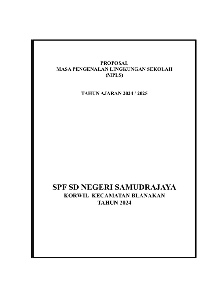 03 Proposal MPLS Tahun 2023-2024 | PDF