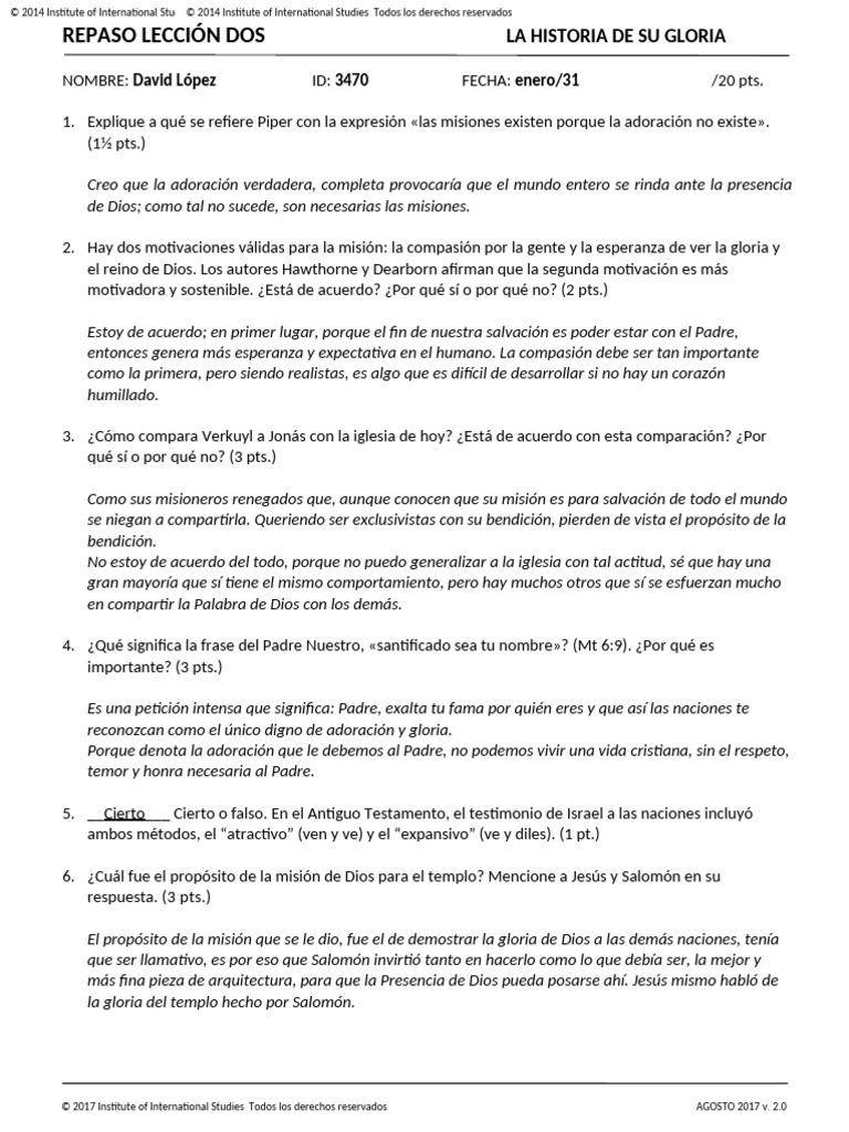 REPASO 02 - LA HISTORIA DE SU GLORIA - AGOSTO 2017 - v2 - 0 | PDF