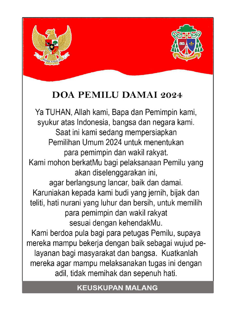 Doa Damai Pemilu 24 | PDF