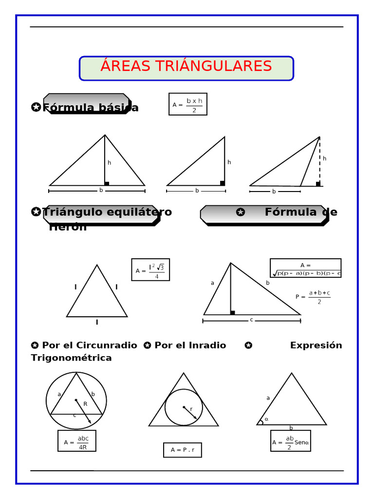 Áreas Triangulares Cuarto | PDF | Triángulo | Formas geométricas