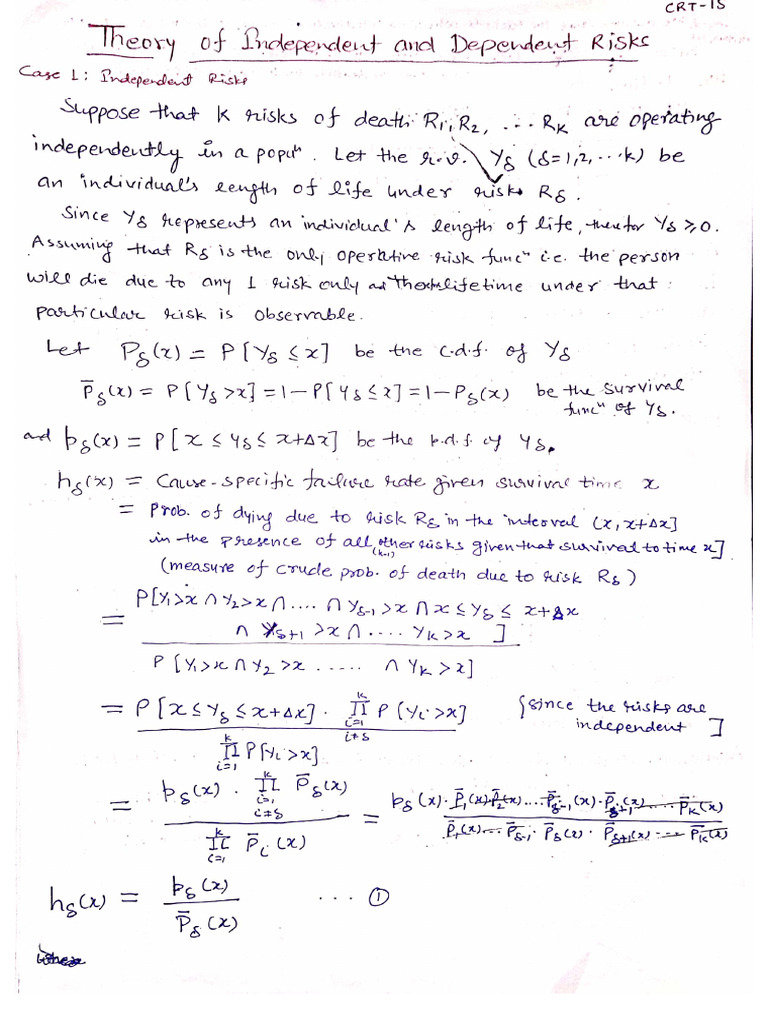 Theory of Ind. and Dep. Risk | PDF