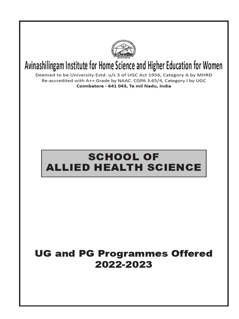 Allied Health Science Progs 2022-23 | PDF