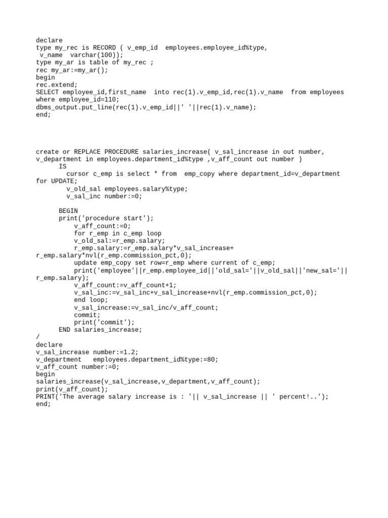 Tomorrow PLSQL | PDF