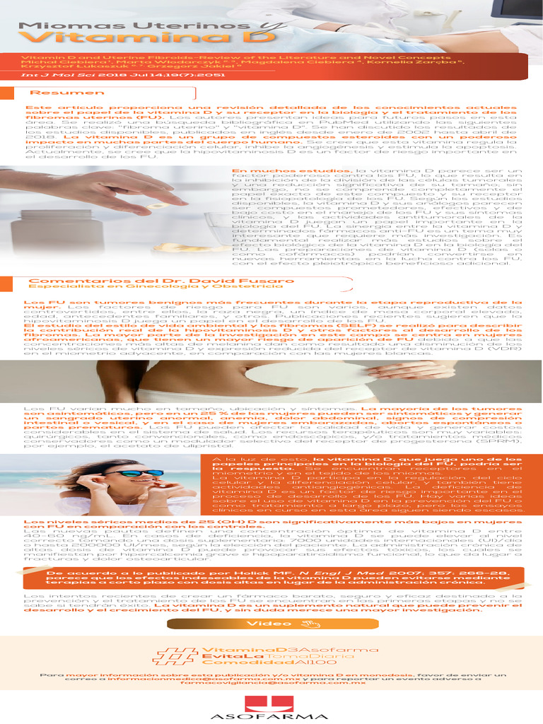 Alerta Bibliográfica Miomas Uterinos y Vitamina D.DR David Fusaro | PDF