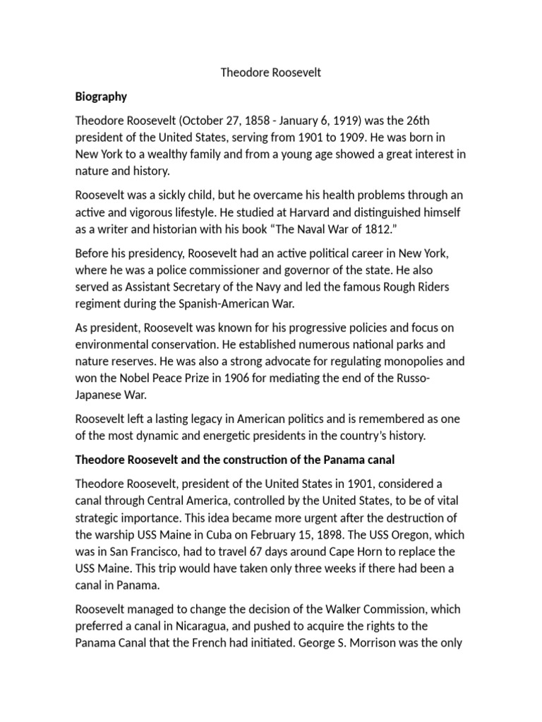 Theodore Roosevelt | PDF