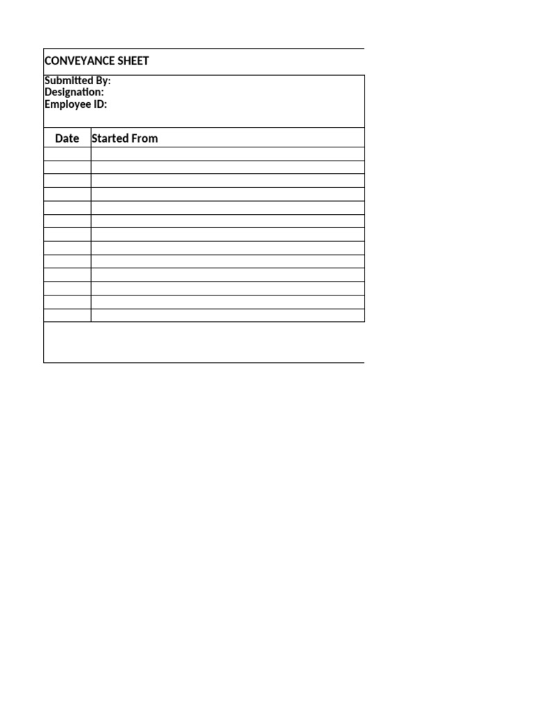Conveyance & Expense Sheet | PDF
