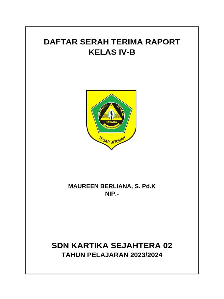 Cover Serah Terima Rapot[1] Ike | PDF