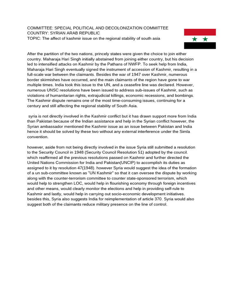 Committee - Special Political and Decolonization Committee | PDF ...