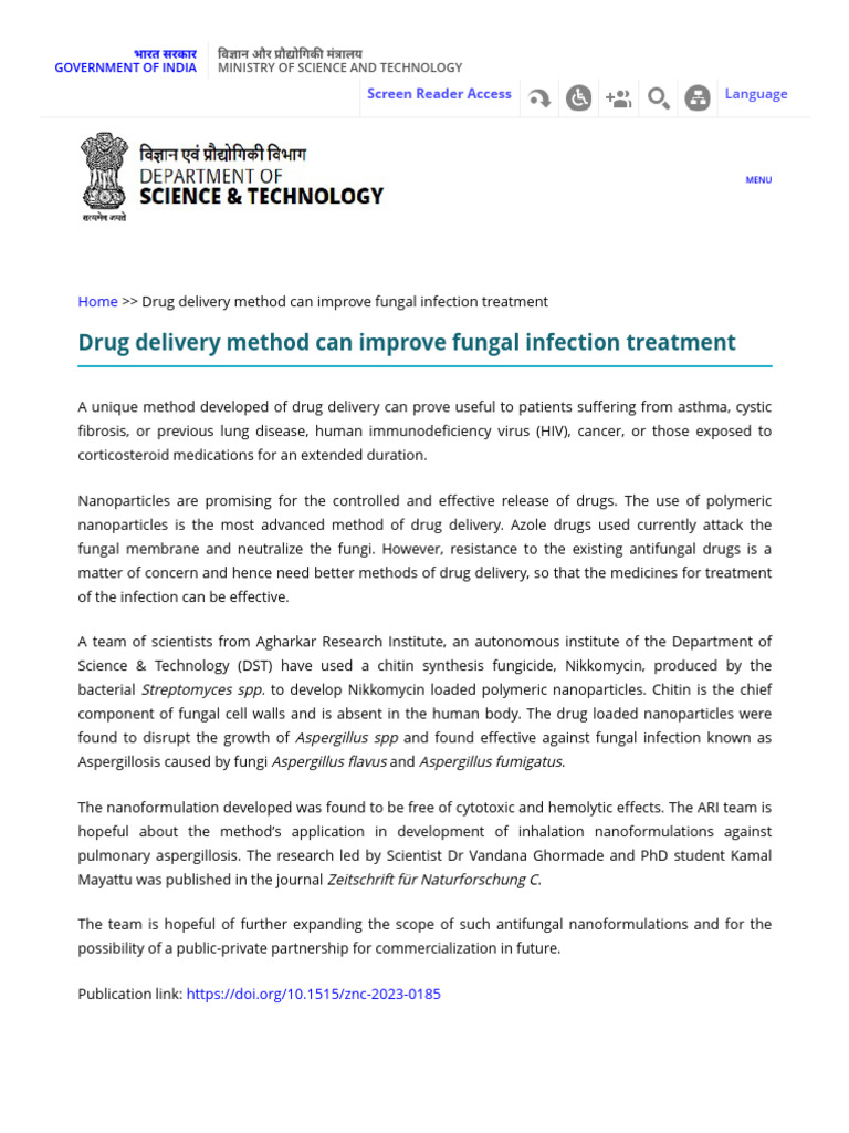 Drug Delivery Method Can Improve Fungal Infection Treatment ...