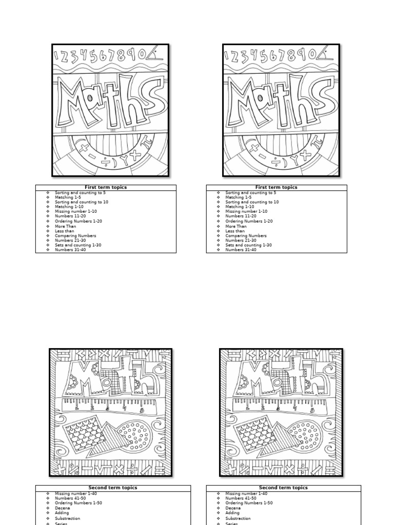 Front Pages Maths 1st | PDF