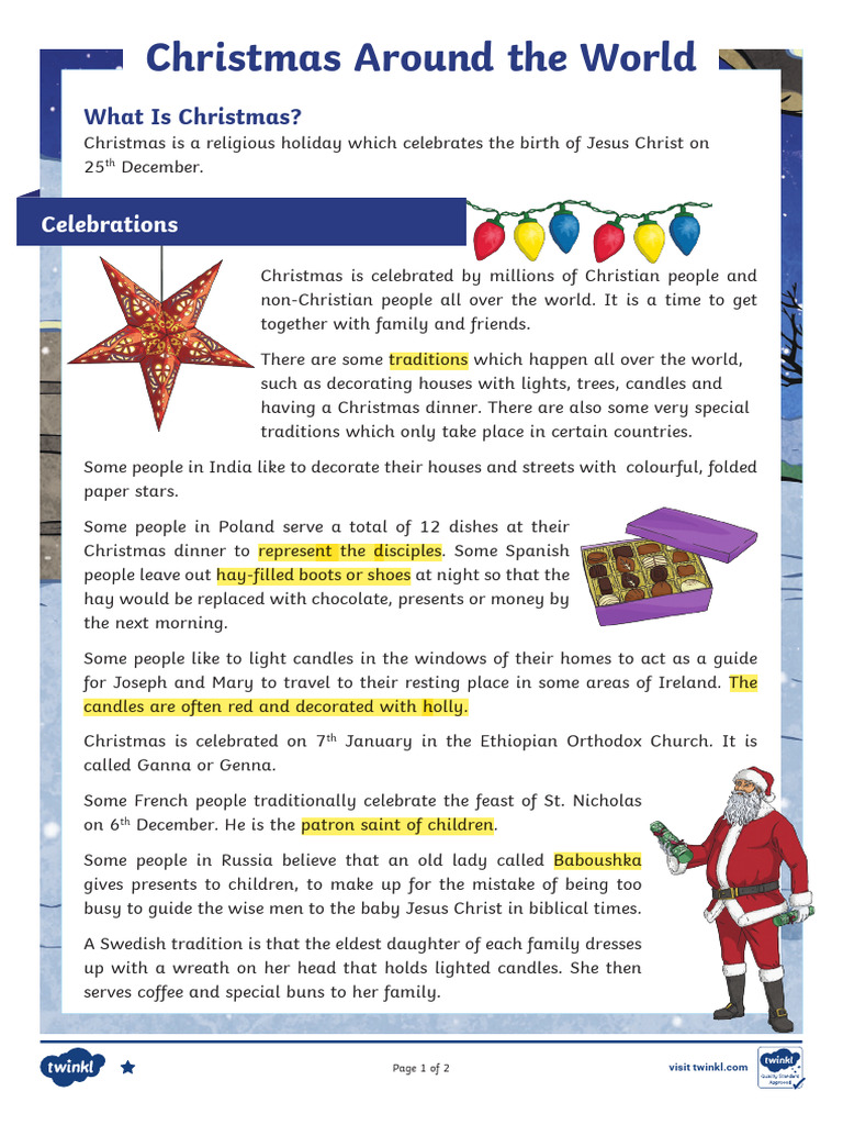 Christmas Around The World Reading | PDF