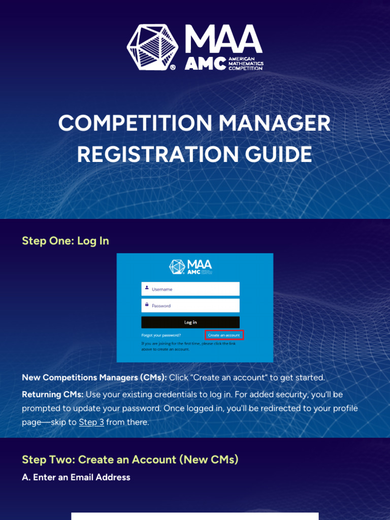 Competition Manager Registration Guide | PDF