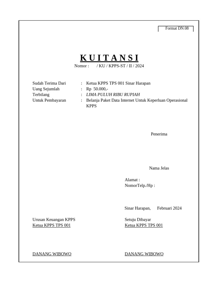 Format SPJ KPPS | PDF