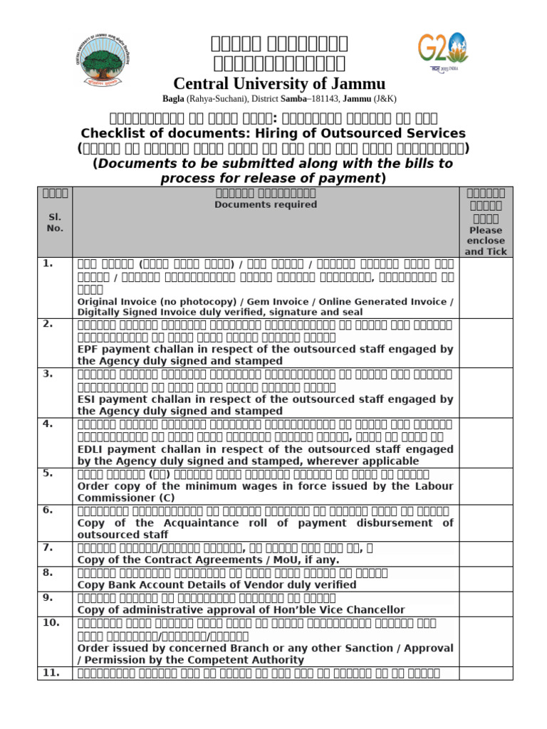 Checklist For Bills | PDF