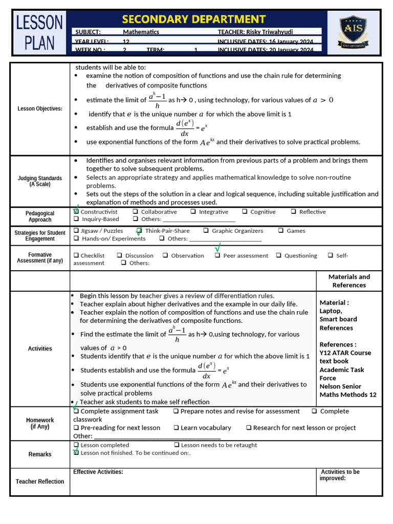 lesson plan T1 week 2 Y12 16-20 Jan 2024 | PDF