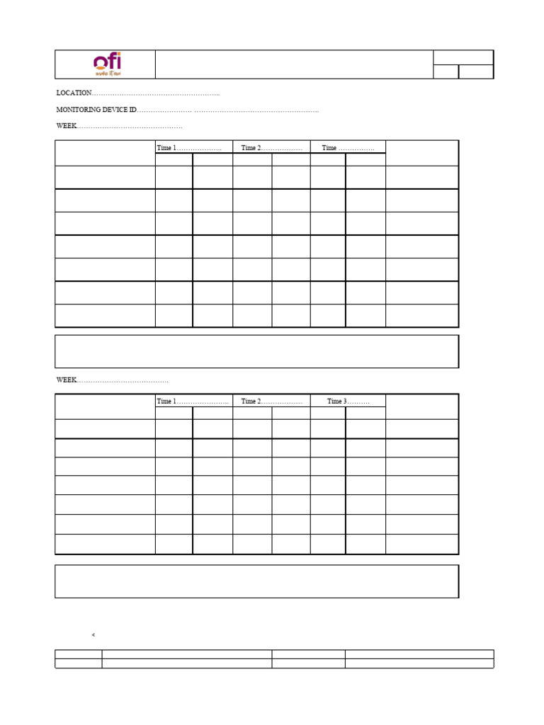 Re-219 - Temperature and Humidity Record Form | PDF