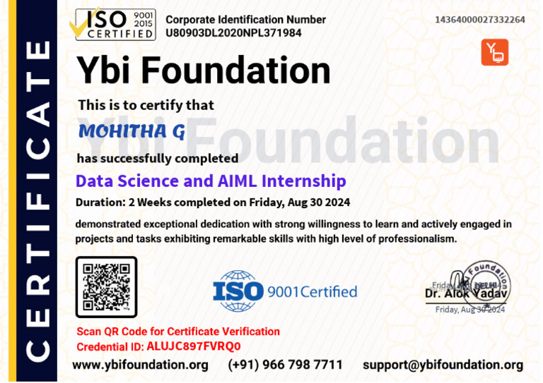 Data Science And Aiml Internship 15days Pdf 6089