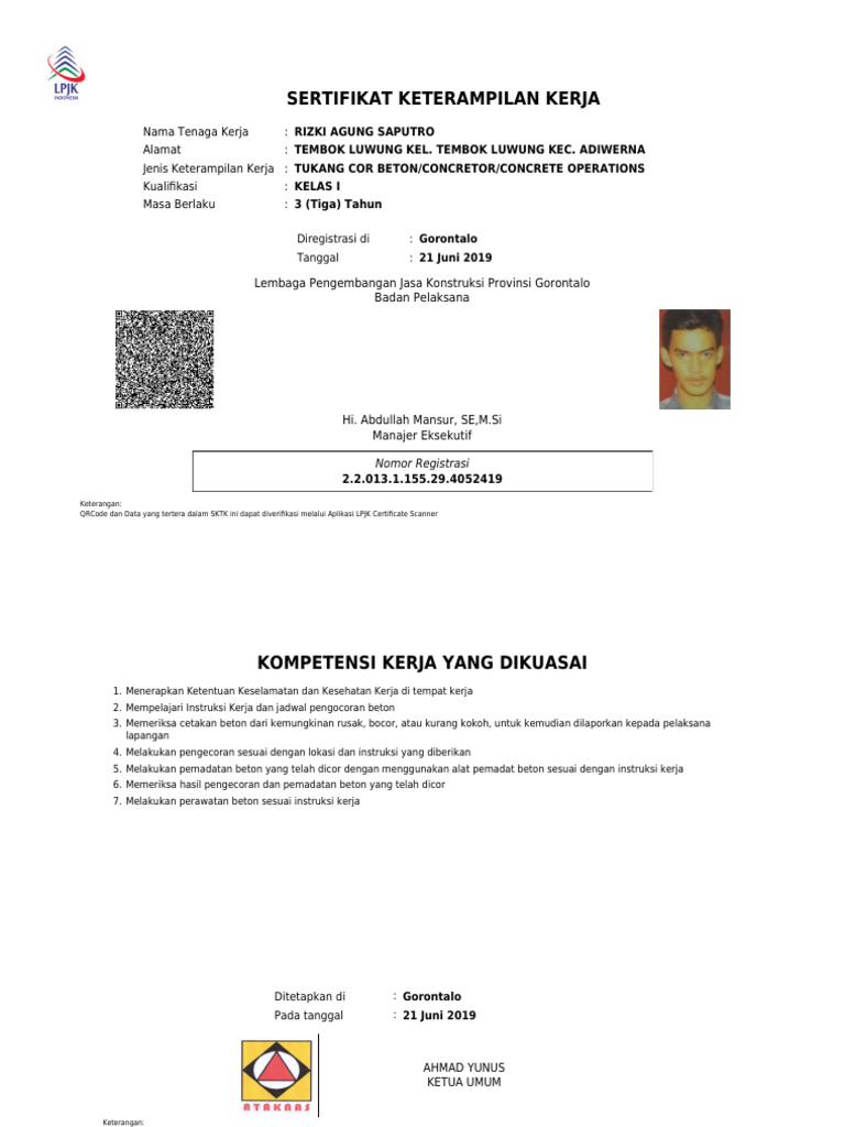 SKK Tukang Cor Rizki Agung | PDF