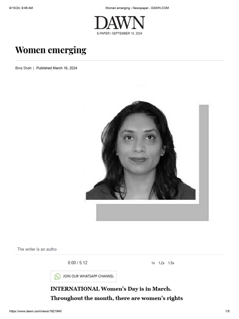 Women Emerging - Newspaper | PDF