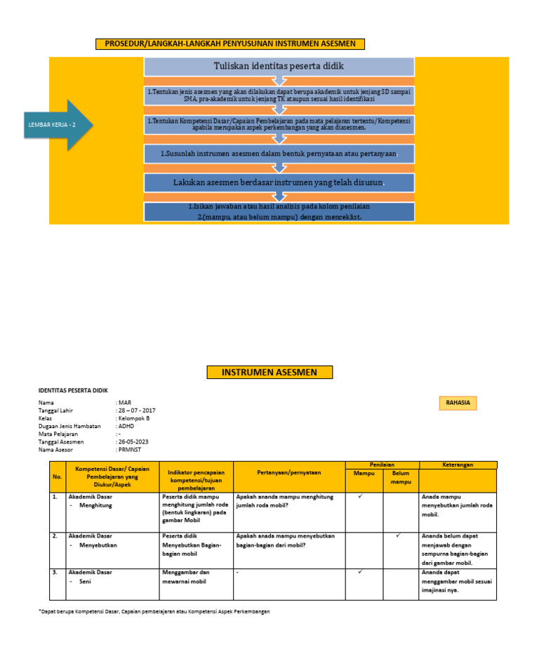 Contoh Instrumen Assesmen | PDF