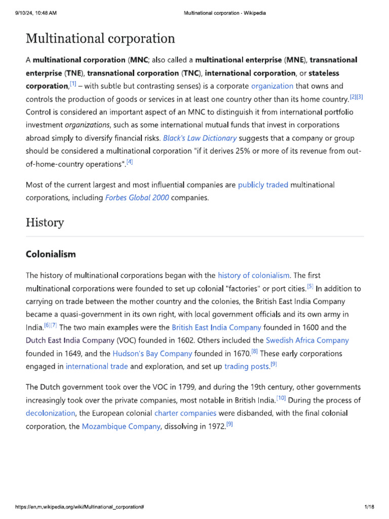 Multinational Corporation | PDF