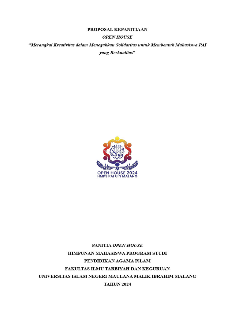 PROPOSAL OPEN HOUSE PAI 2024 A4 | PDF