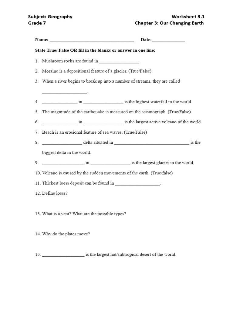 Worksheet 3 - 1 - Geo - 7 | PDF