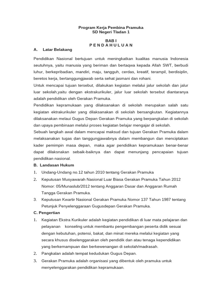 Program Kerja Pembina Pramuka | PDF