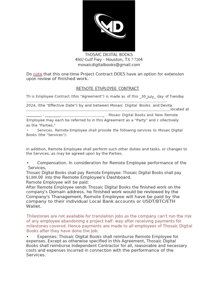 Contract Devita | PDF