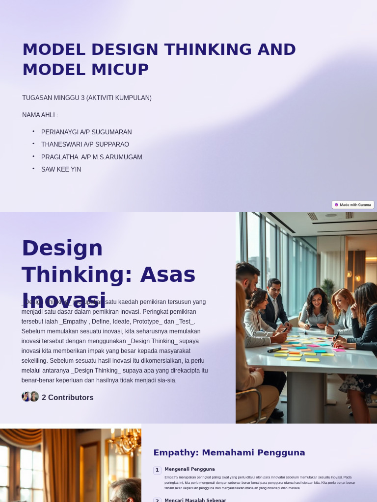 Model Design Thinking and Model Micup | PDF