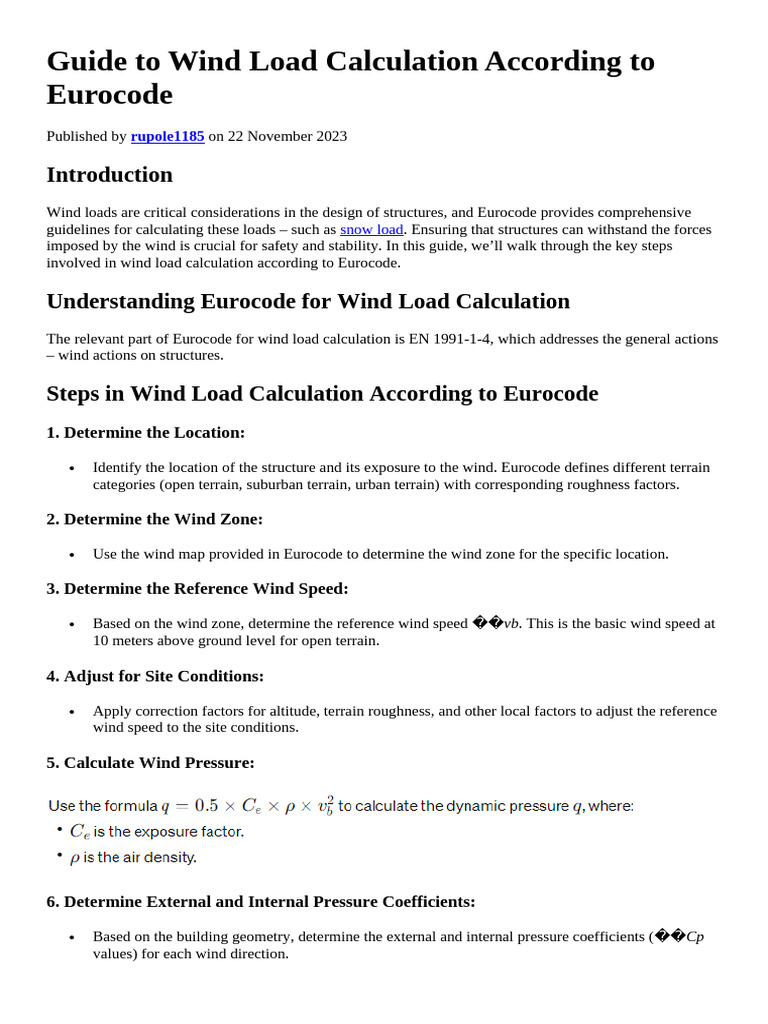 Wind Load Calculation | PDF