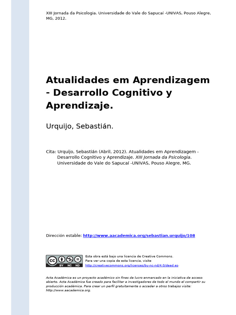 2. Desarrollo Cognitivo y Aprendizaje | PDF