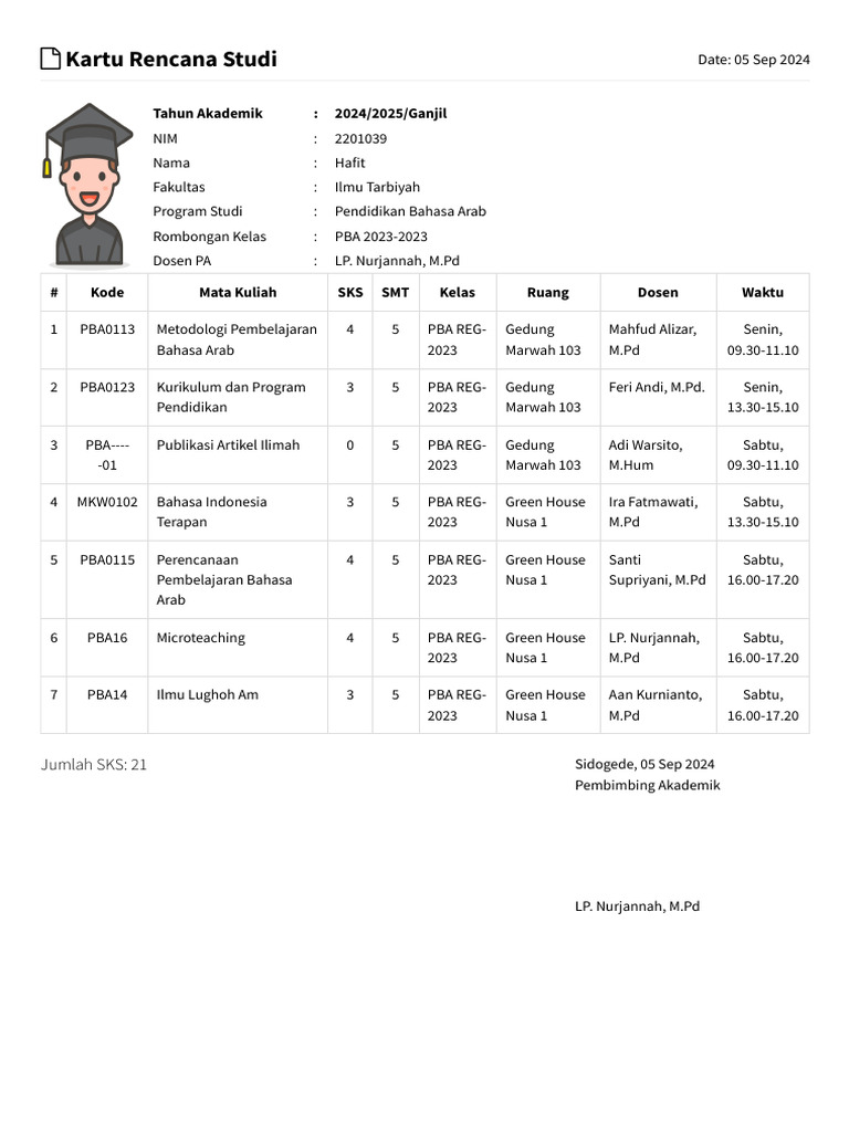 Siakad - Print Krs | PDF