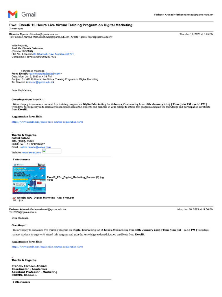 APRC ExcelR VAP On Digital Marketing | PDF