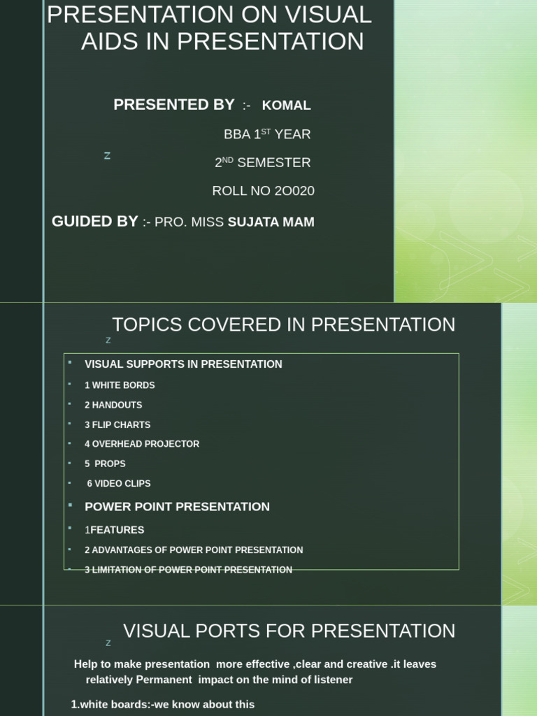 Visual Aids in Presentation | PDF
