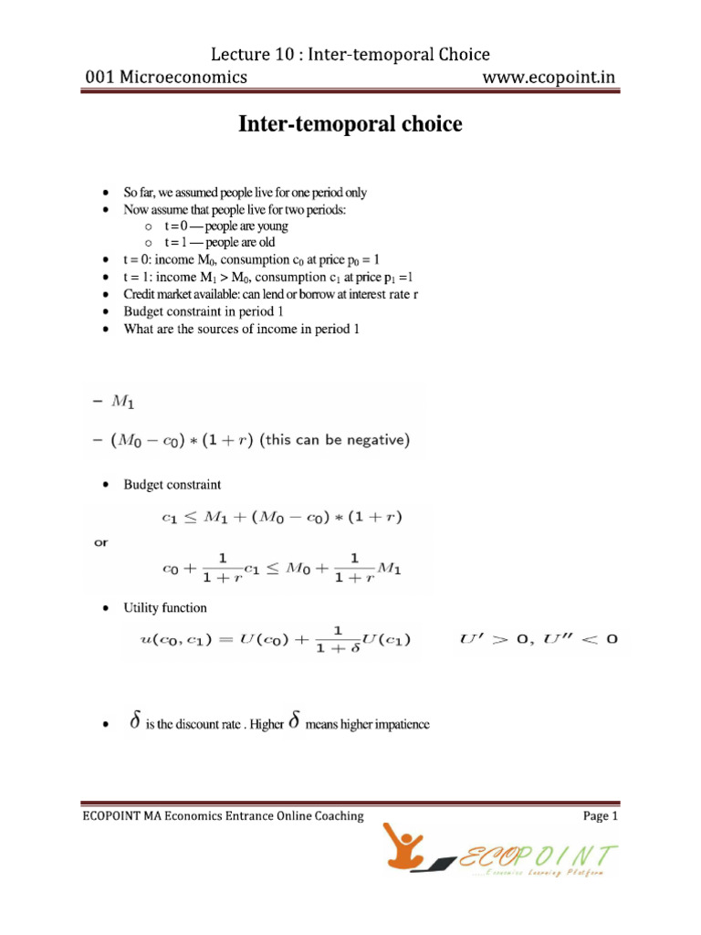 intertemporal notes | PDF