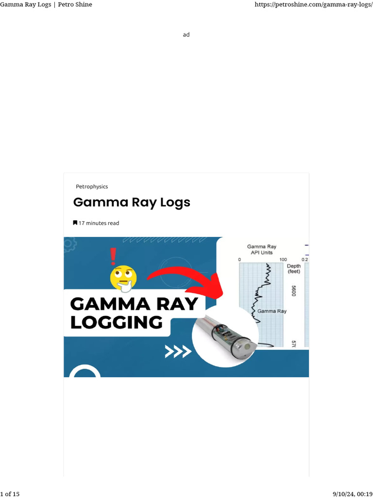 Gamma Ray Logs _ Petro Shine | PDF