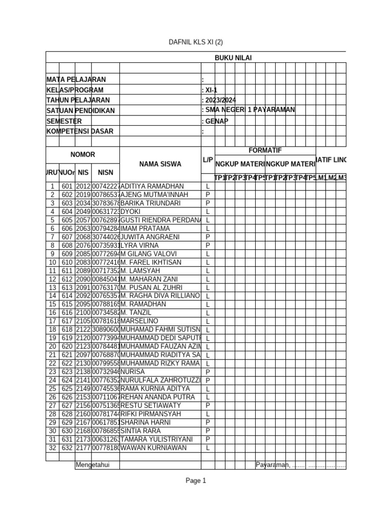Absen Semester Genap 2023-2024 Fix | PDF