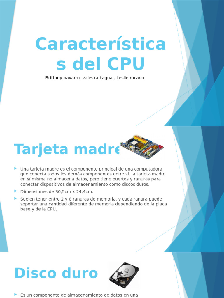 Características Del CPU | PDF | Computadoras | Tecnología e ingeniería