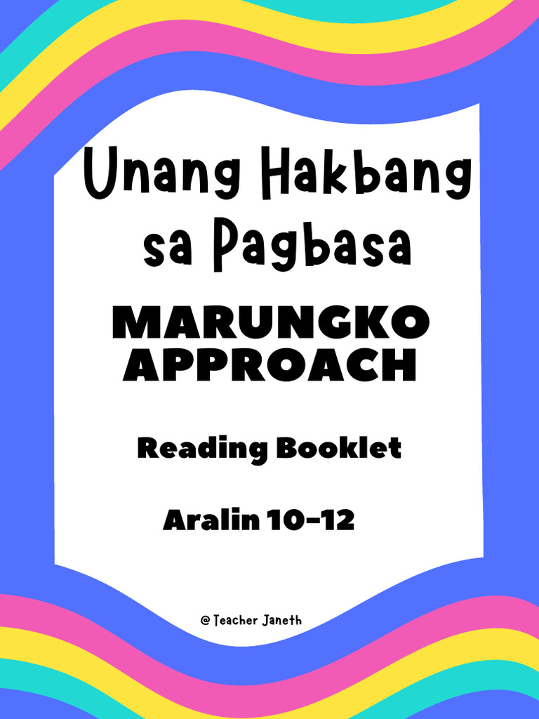 Aralin 10 12 Marungko Approach | PDF