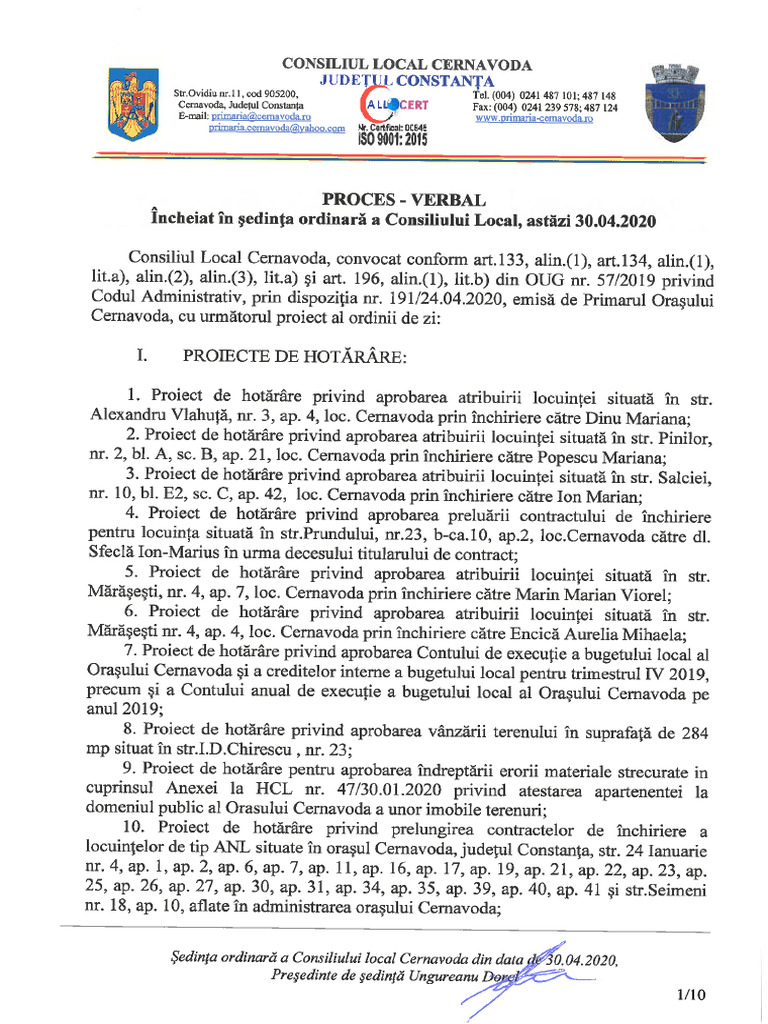 PV Ordinara 30.04.2020 | PDF