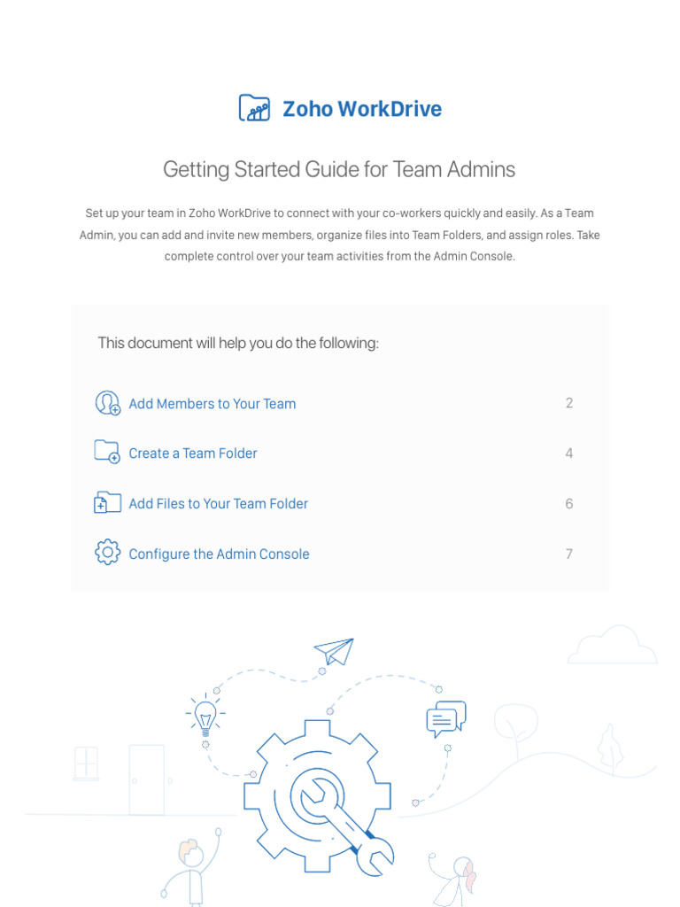 WorkDrive - Getting Started for Team Admins | PDF