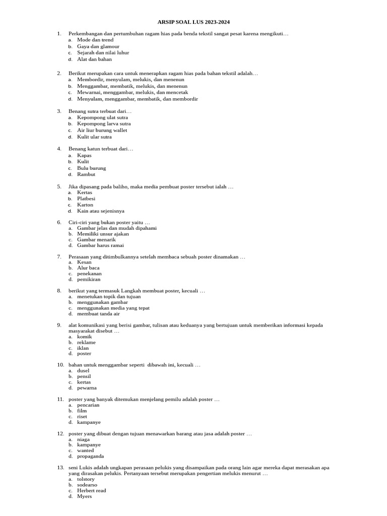 Soal Lus 2023 | PDF